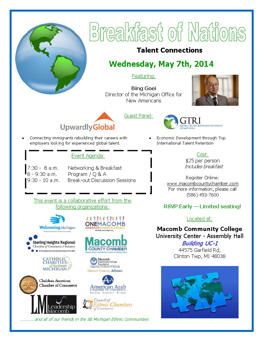 Breakfast of Nations spring event is May 7